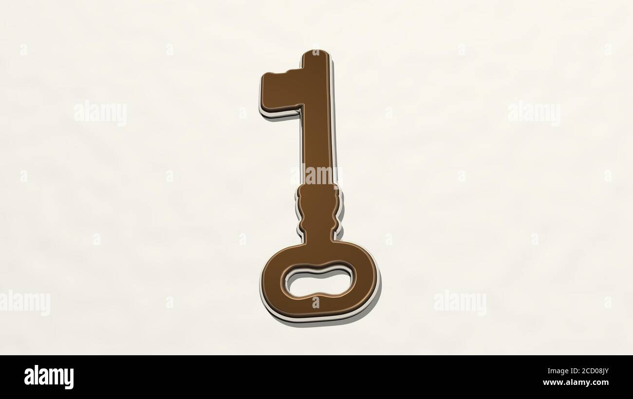 KEY 3D drawing icon, 3D illustration Stock Photo - Alamy