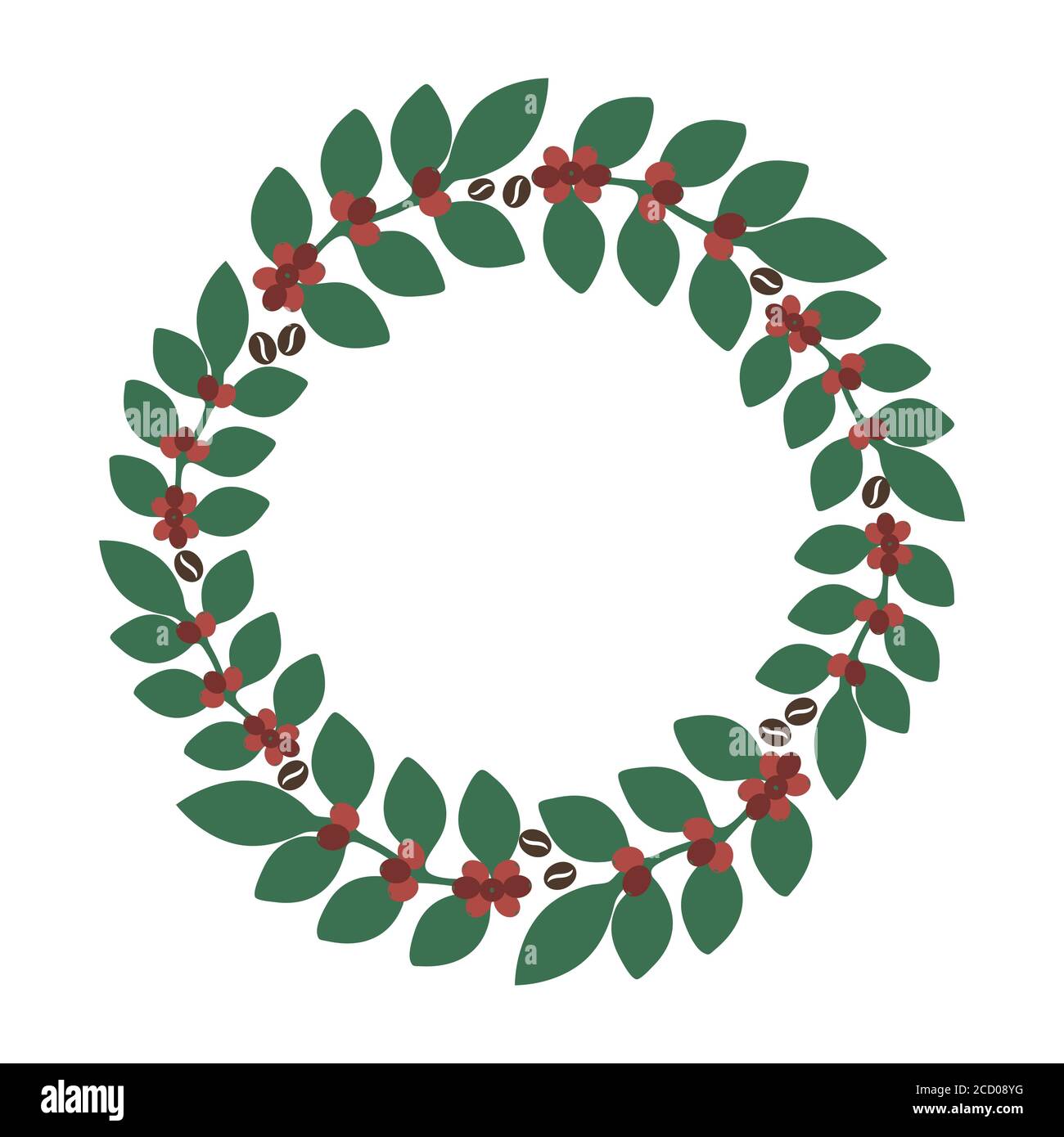 Coffee branches isolated vector wreath Stock Vector Image & Art - Alamy