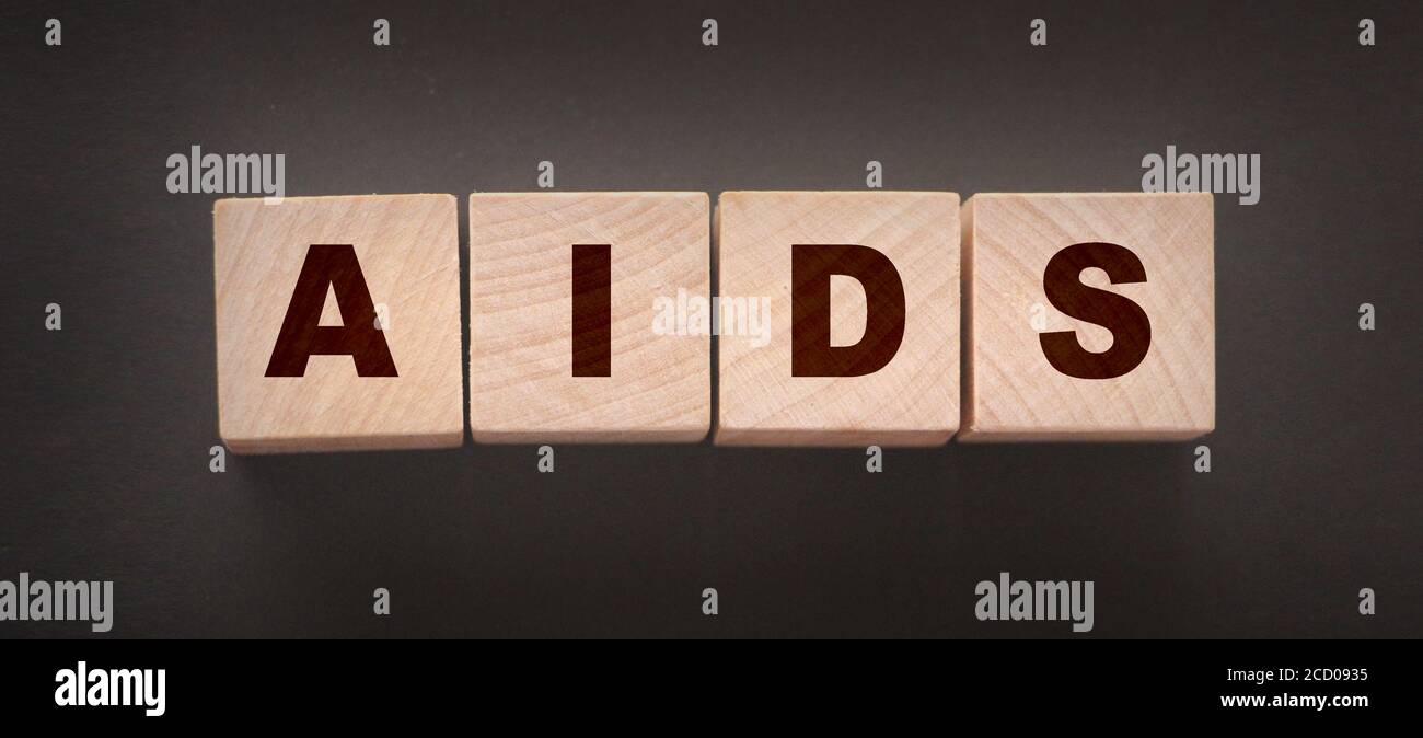 AIDS letters on wooden cubes. STD sexually transmitted diseases Stock ...