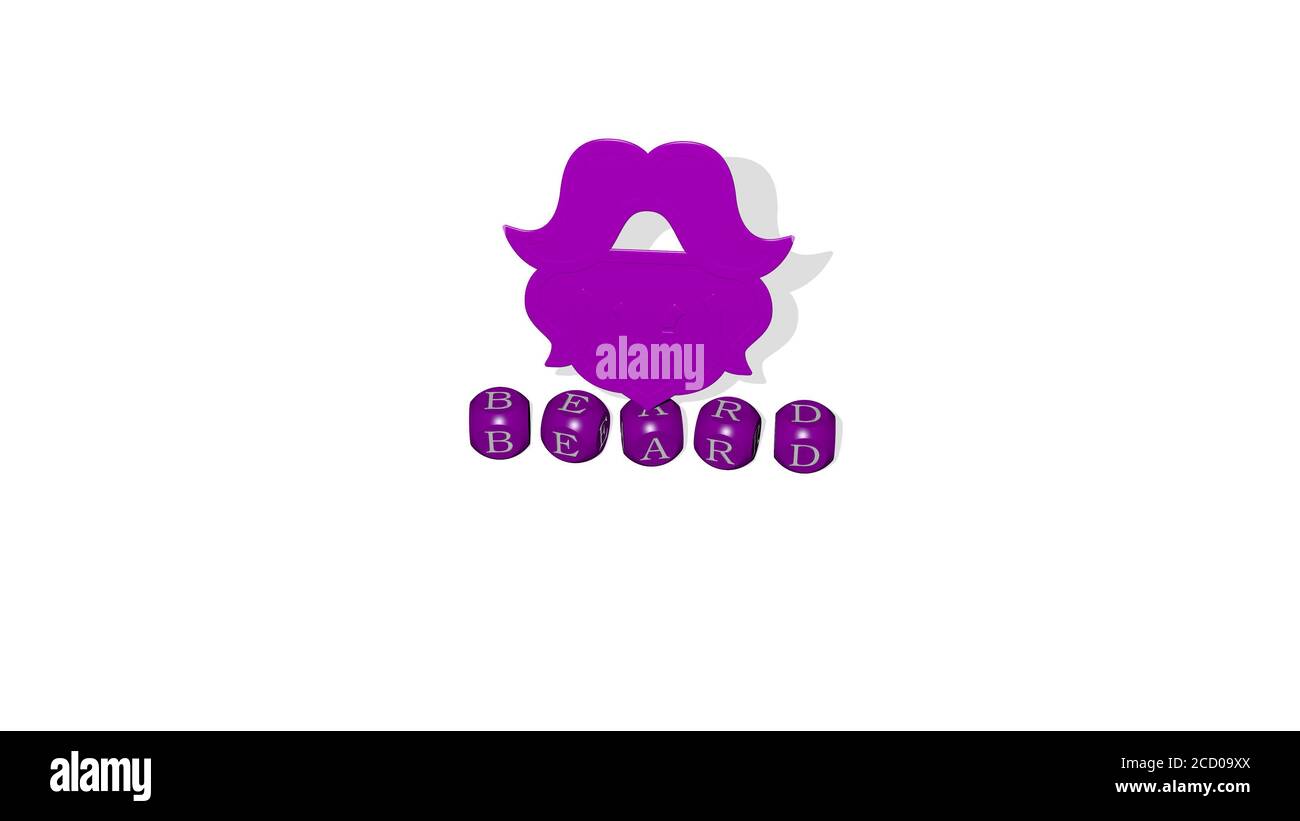 beard 3D icon over cubic letters, 3D illustration Stock Photo - Alamy