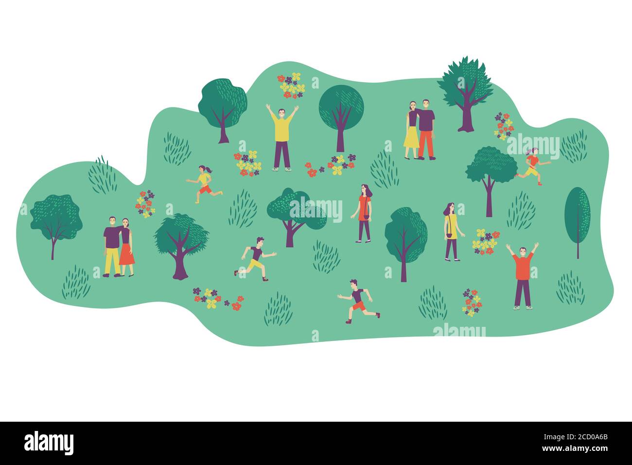 Walking public garden Stock Vector Images - Alamy
