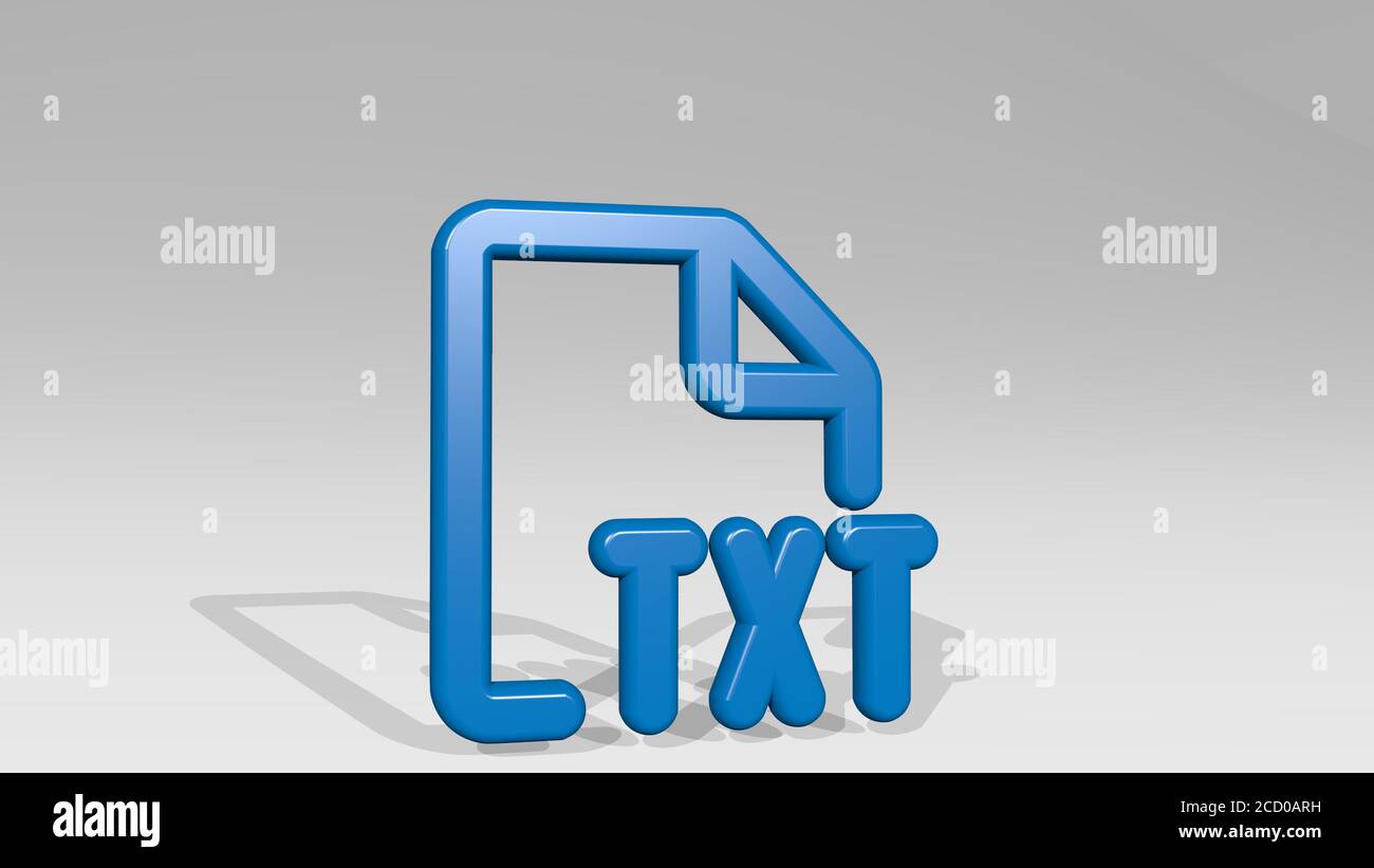 office file txt 3D icon casting shadow, 3D illustration Stock Photo - Alamy