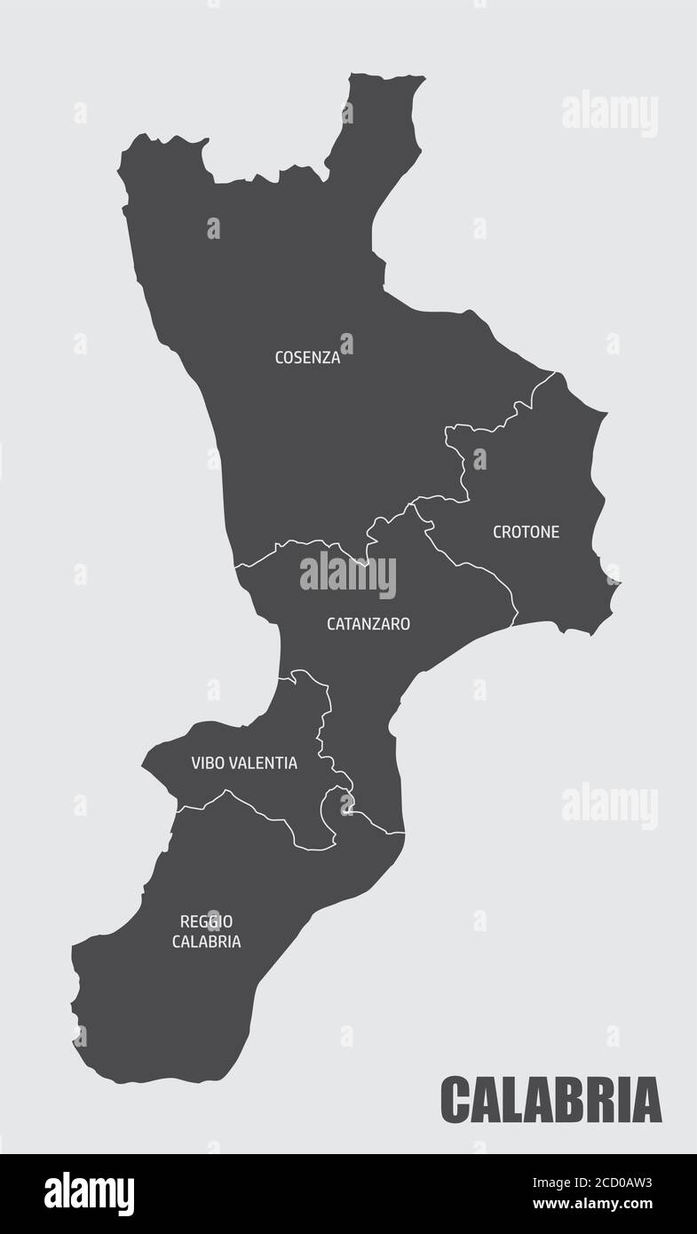 Calabria region map Stock Vector Image & Art - Alamy