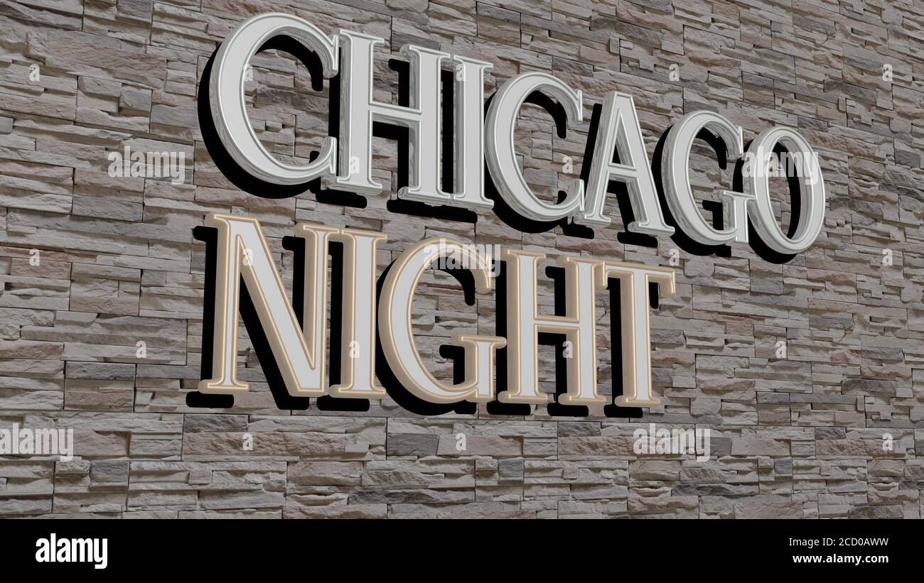 CHICAGO NIGHT text on textured wall, 3D illustration Stock Photo - Alamy