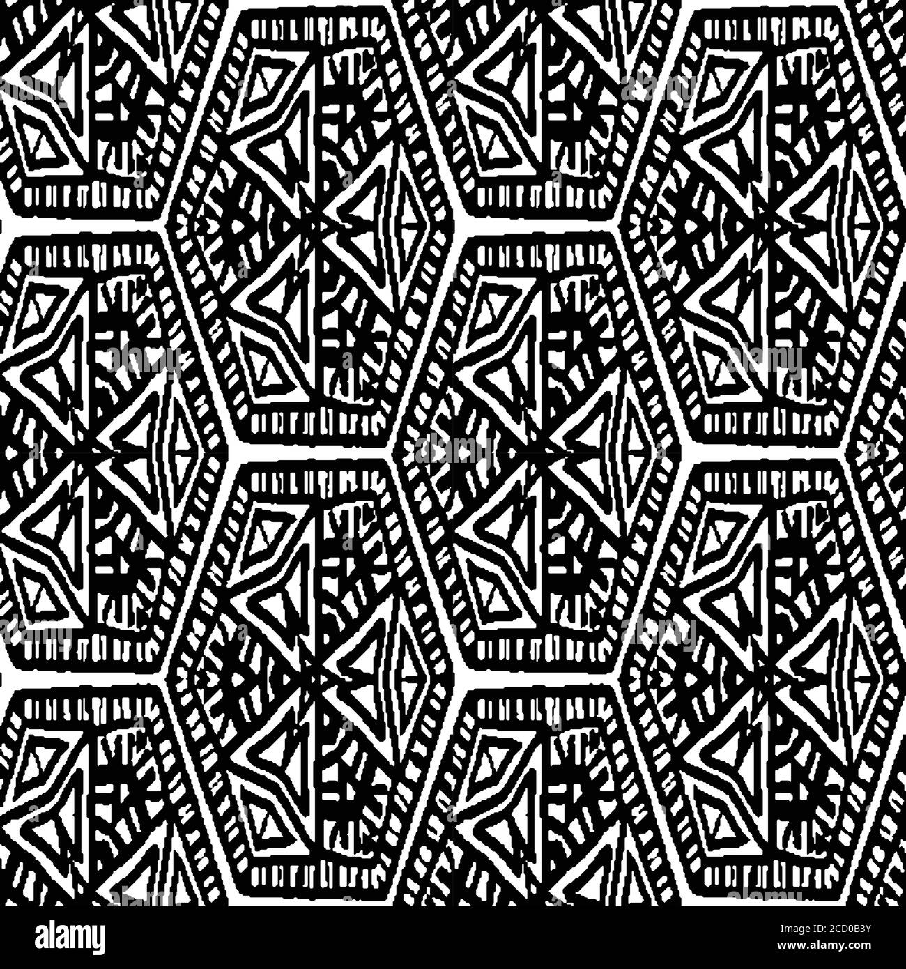black and white hexagonal seamless vector pattern Stock Vector Image & Art - Alamy
