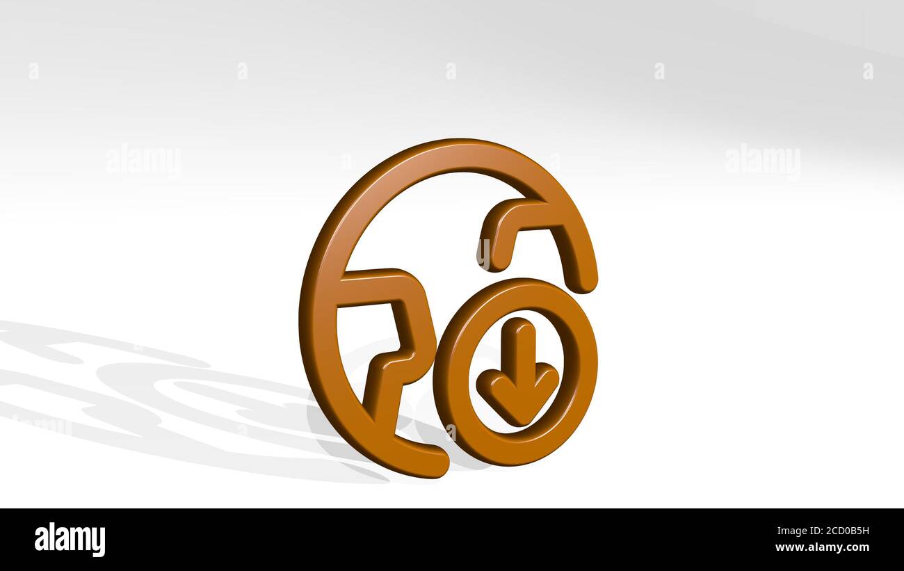 earth download 3D icon casting shadow, 3D illustration Stock Photo - Alamy