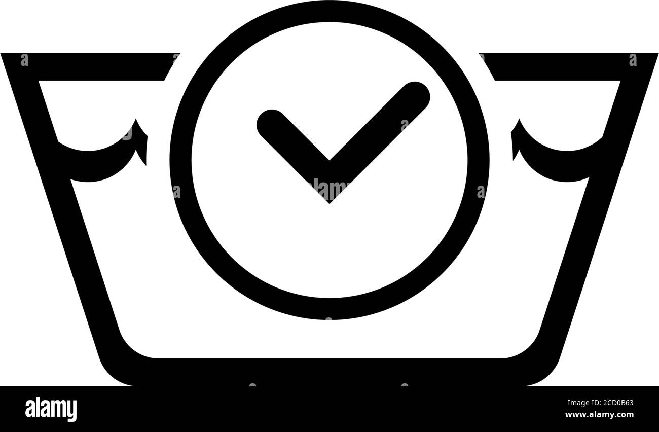Washing Time. Laundry Basin and Stopwatch. Flat Vector Icon ...
