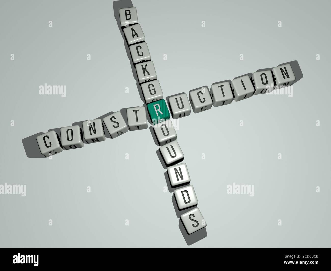construction backgrounds crossword by cubic dice letters, 3D ...