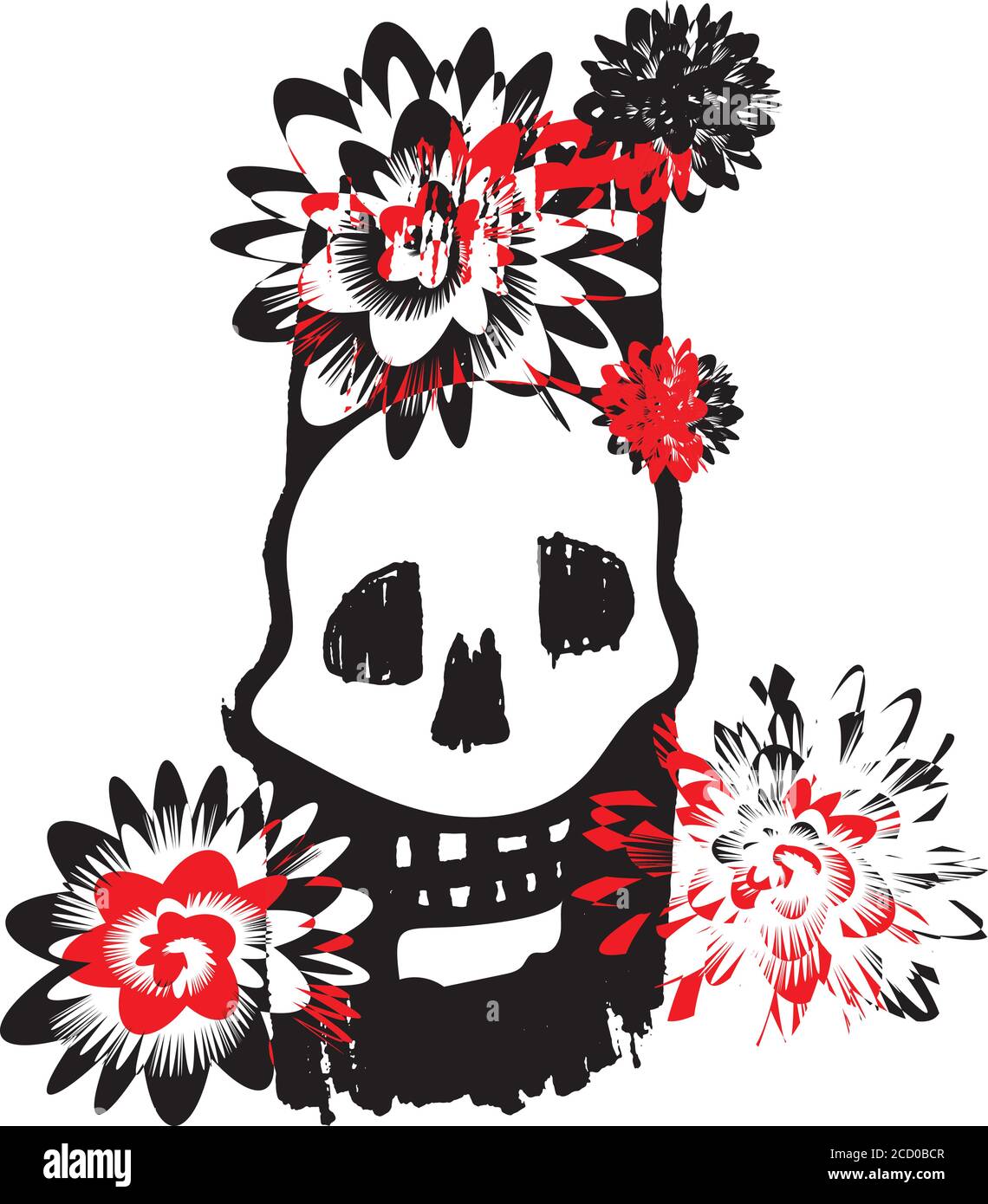 skull and flowers vector illustartion Stock Vector Image & Art - Alamy