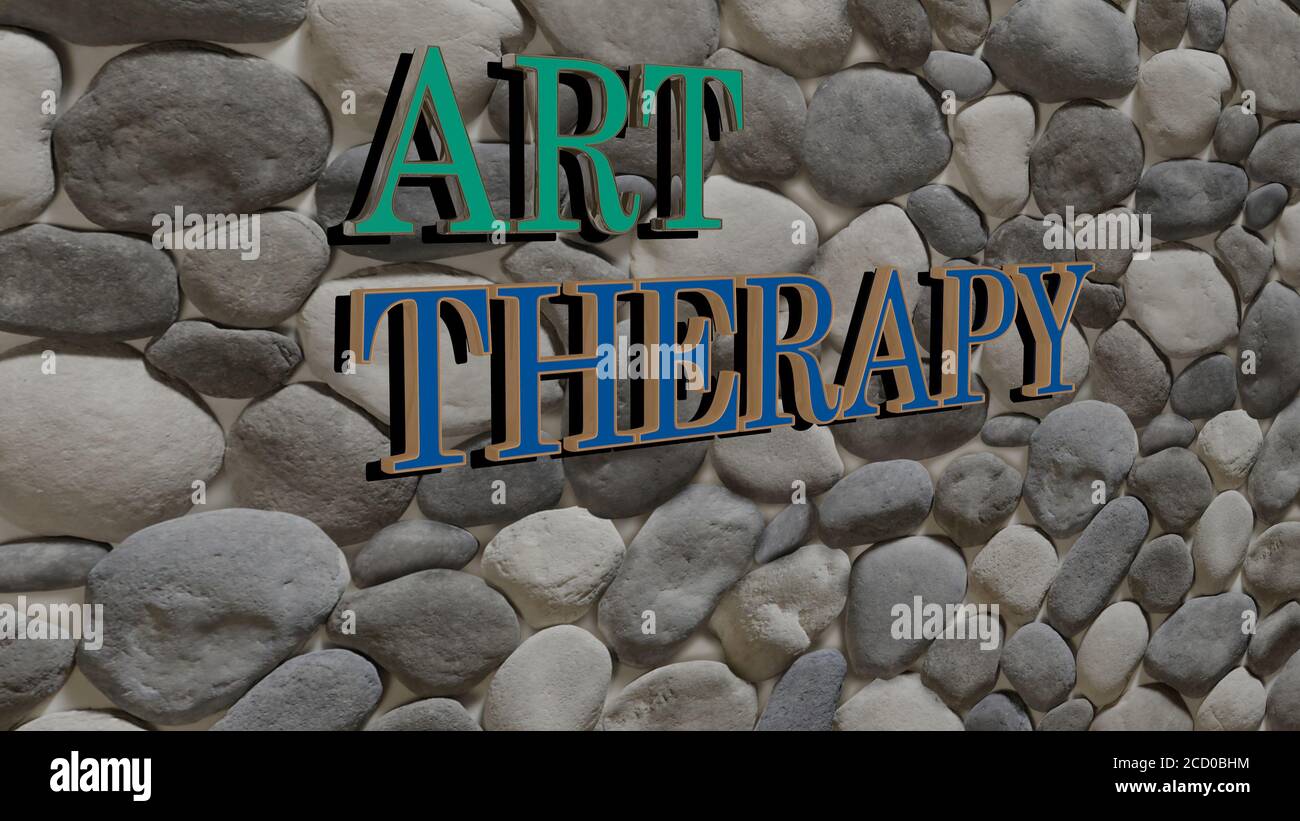 art therapy text on textured wall, 3D illustration Stock Photo - Alamy