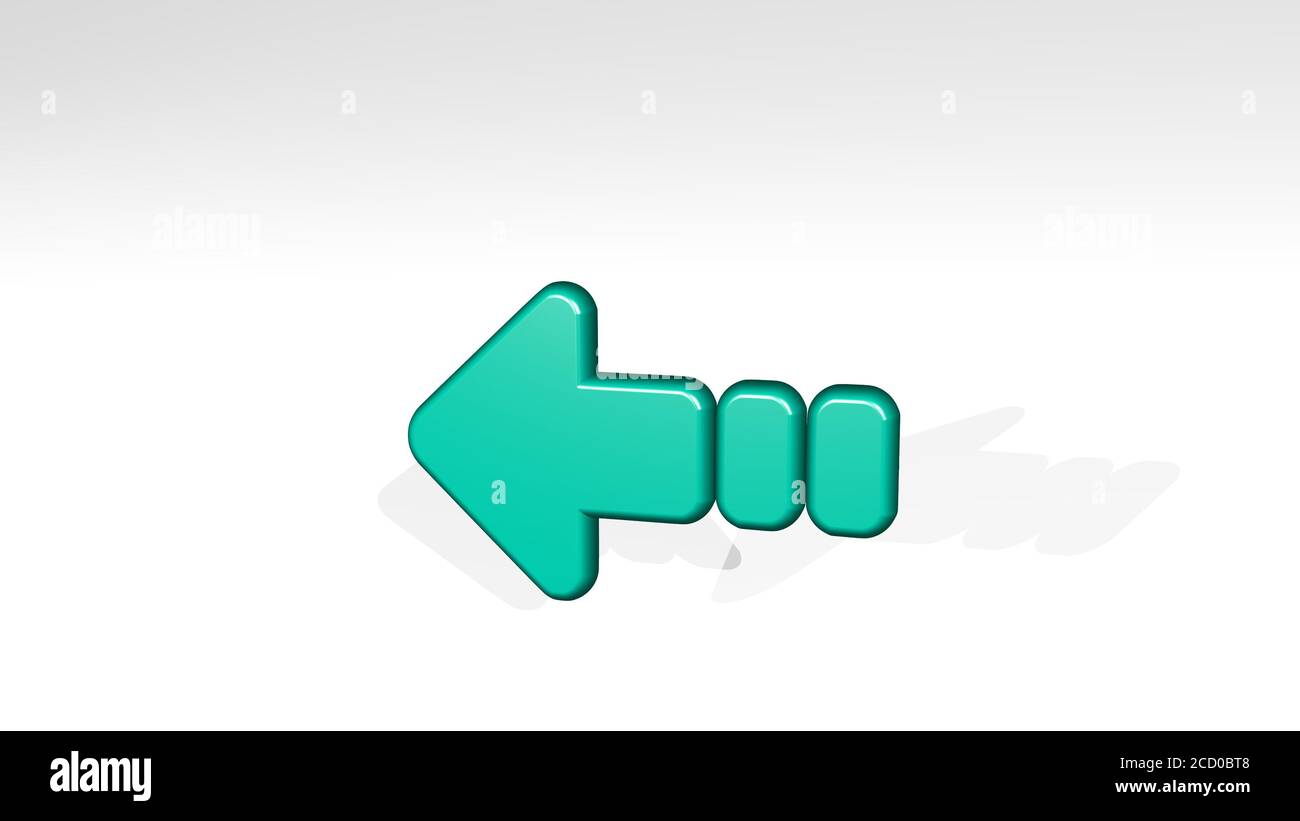 DIAGRAM ARROW DASH LEFT 3D icon casting shadow, 3D illustration Stock ...
