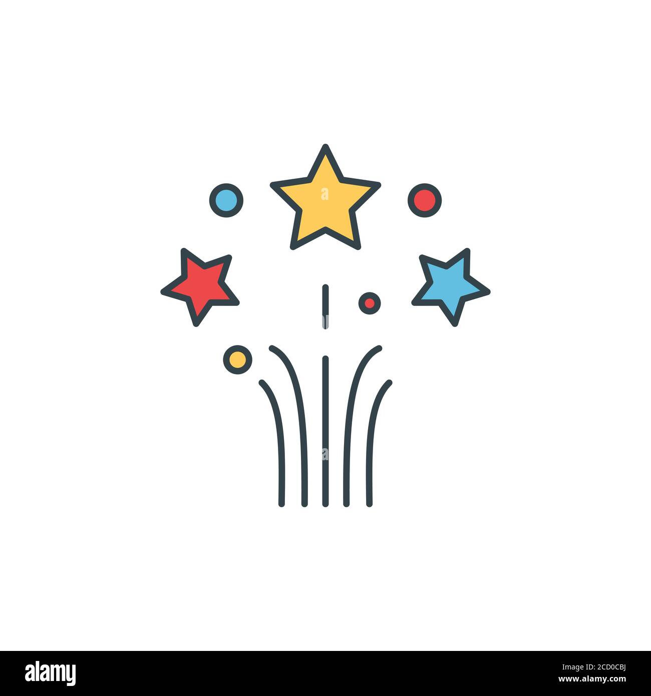 Celebration fireworks vector icon symbol isolated on white background ...