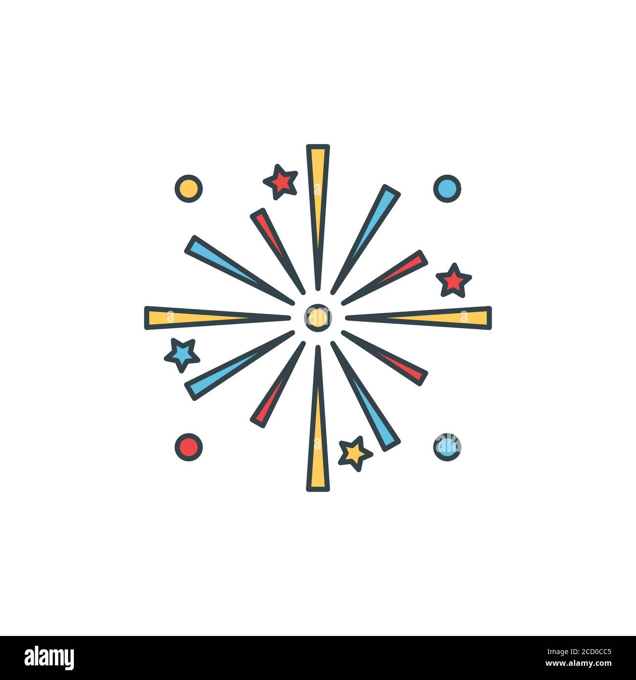 Celebration fireworks vector icon symbol isolated on white background ...