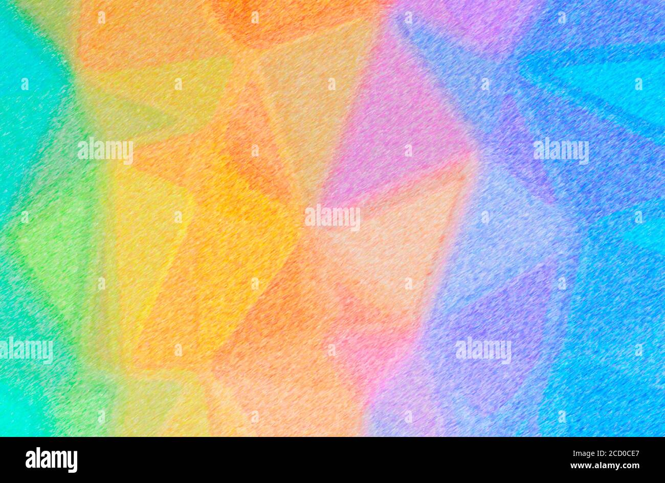 Abstract illustration of blue, green, orange Color Pencil High Coverage ...