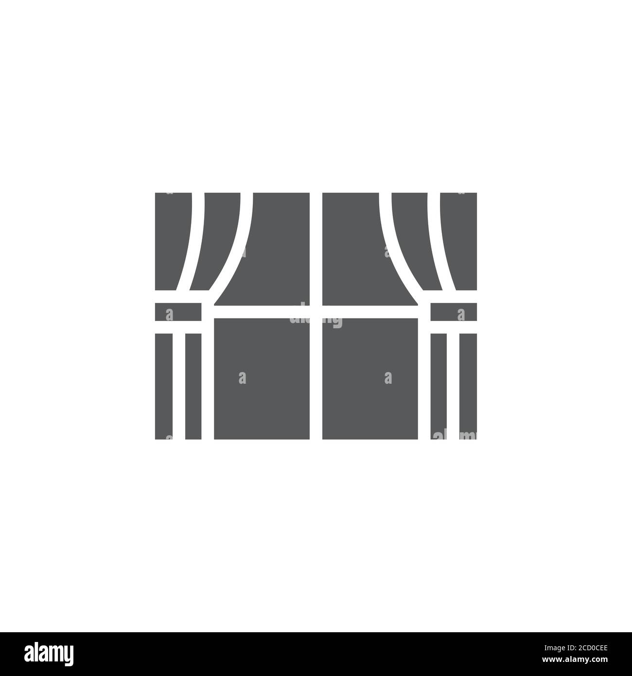 Classic curtain vector icon symbol isolated on white background Stock ...