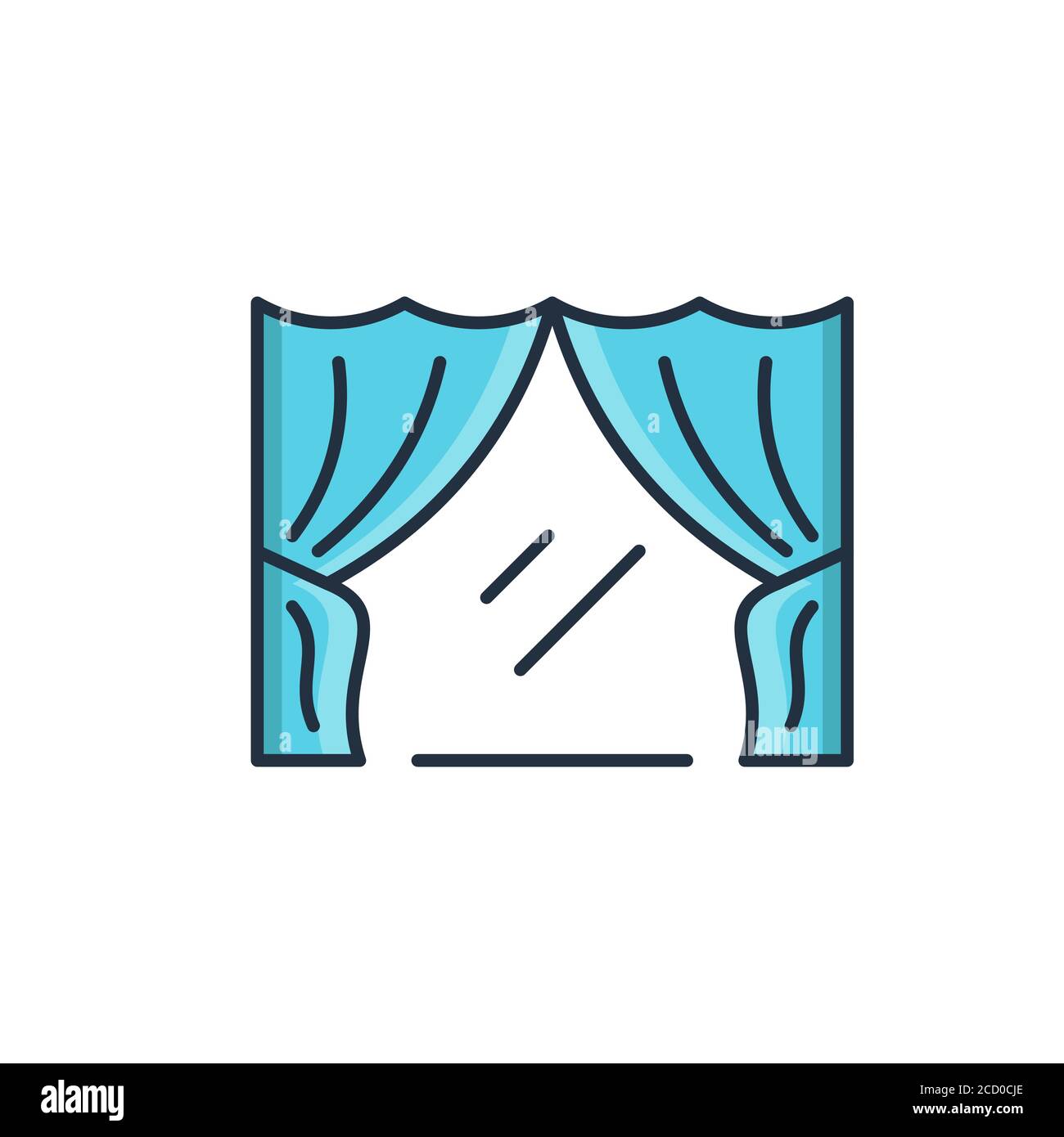 Classic curtain vector icon symbol isolated on white background Stock ...