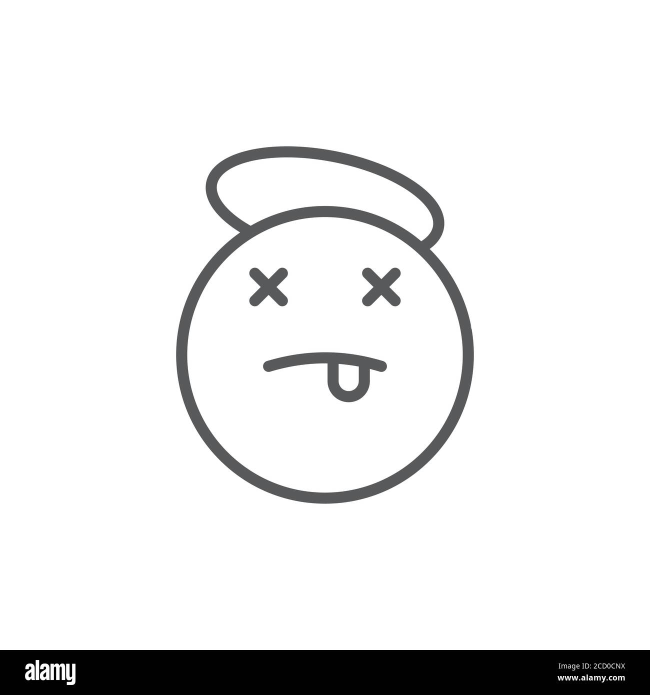 Dead emoticon vector icon symbol isolated on white background Stock ...
