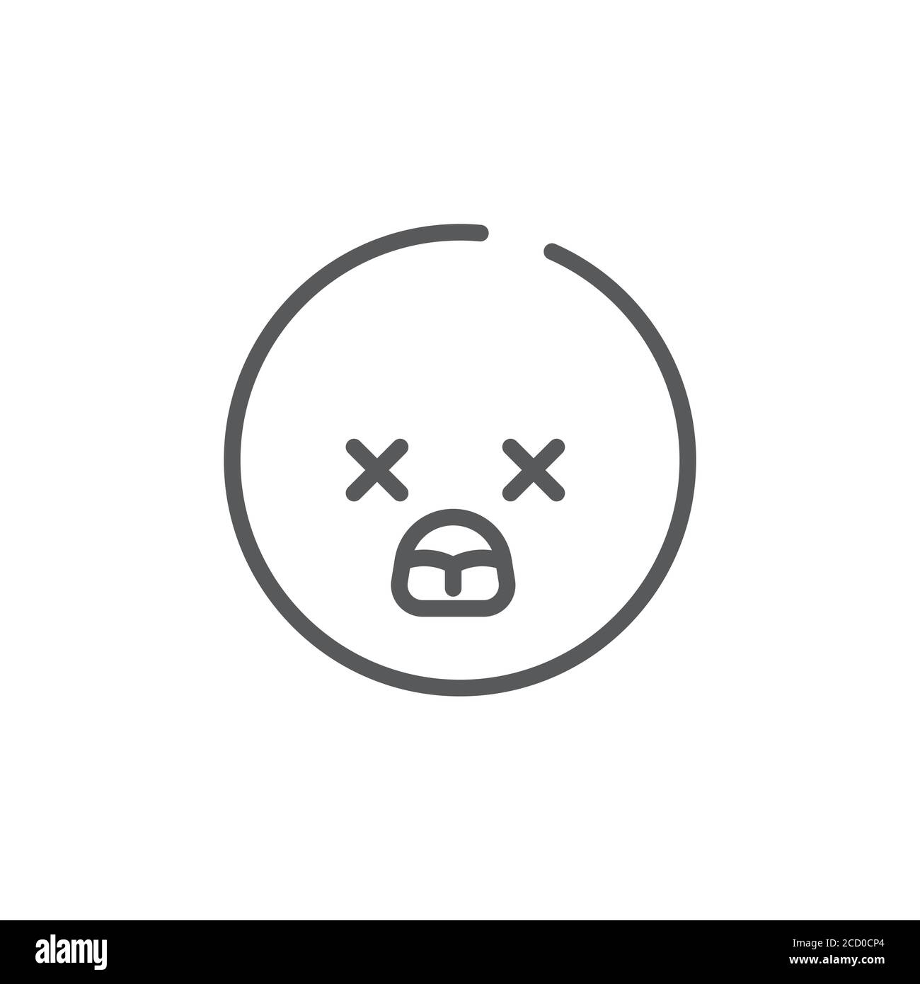 Dead emoticon vector icon symbol isolated on white background Stock ...