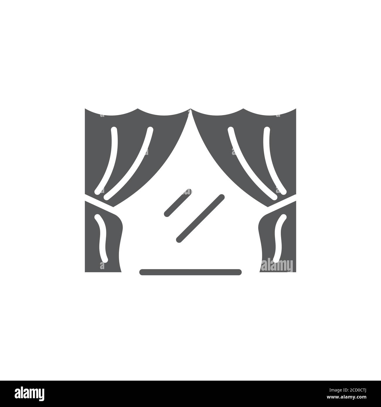 Classic curtain vector icon symbol isolated on white background Stock ...