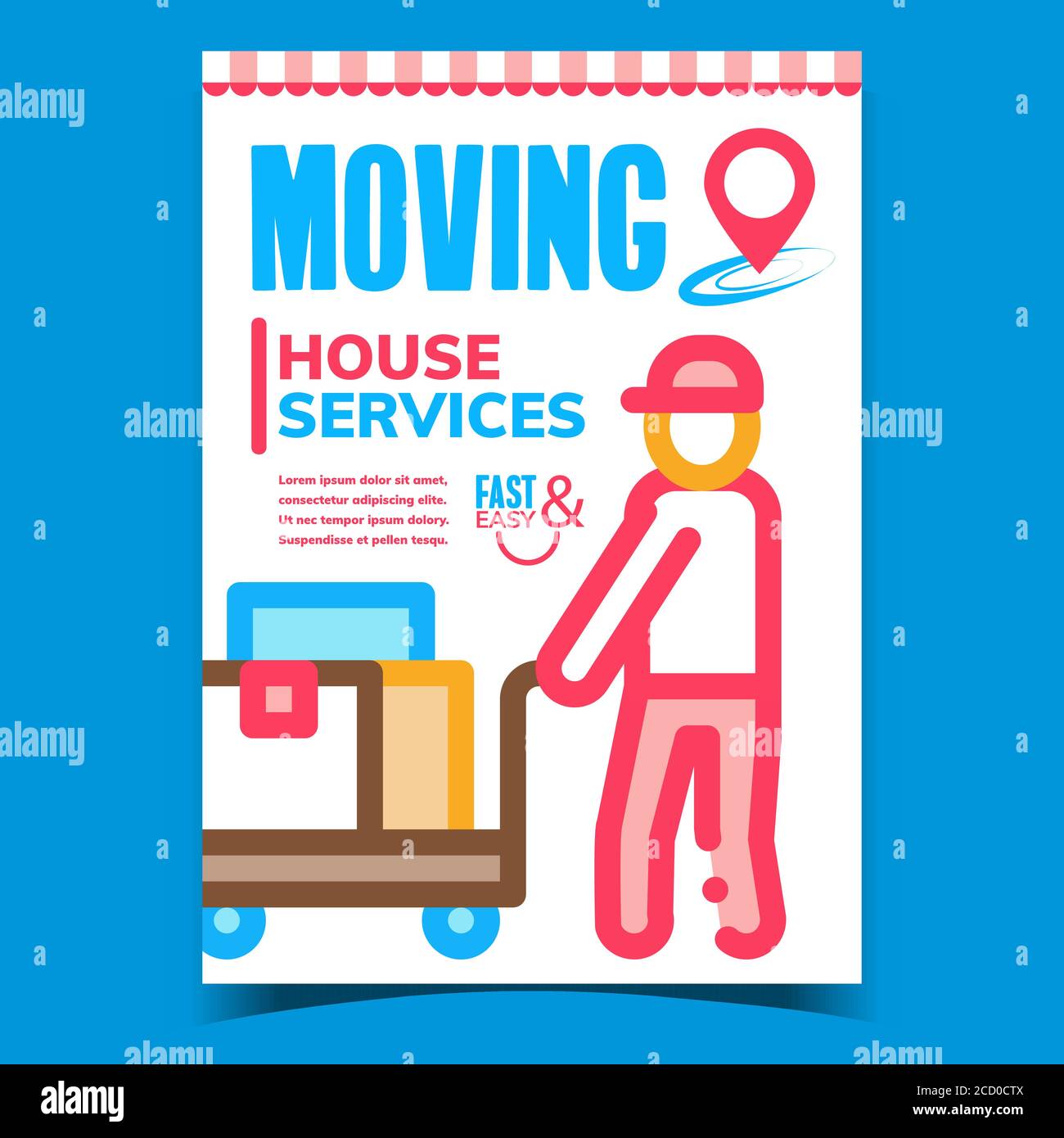 Moving House Services Advertising Poster Vector Stock Vector Image ...