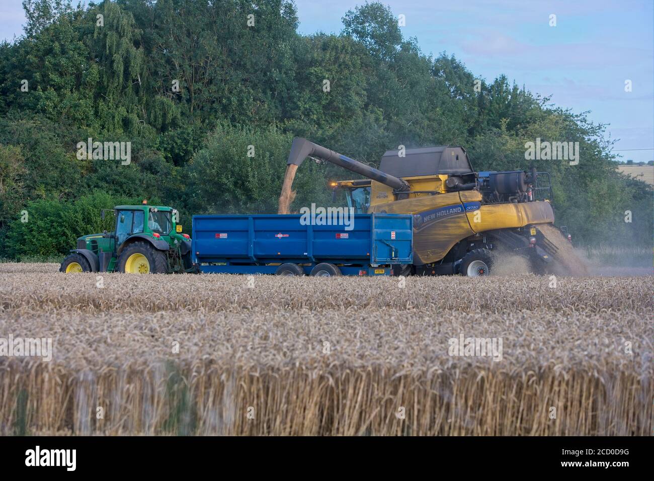 Combine harvester harvesting barley in Oxfordshire Stock Photo - Alamy