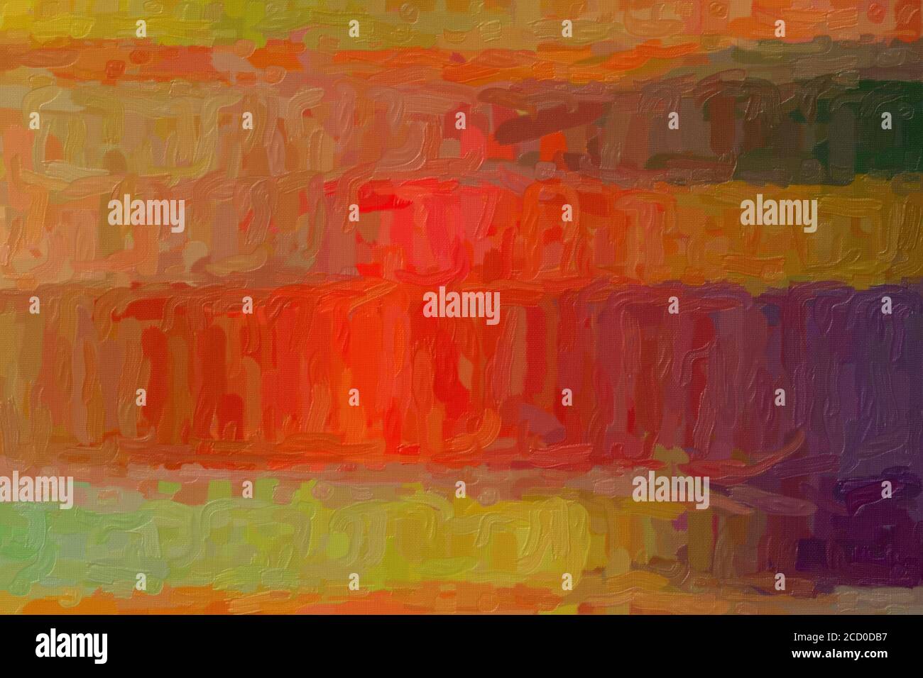 Red and yellow lines Impressionist Impasto abstract paint background ...