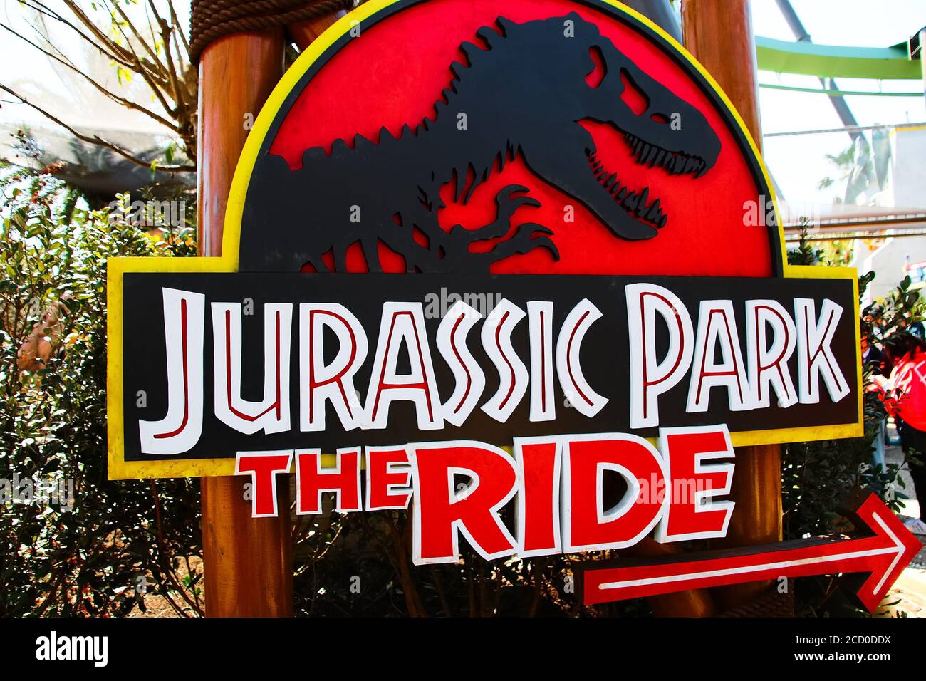 Jurassic Park THE RIDE sign in Jurassic Park Section Universal Studios ...