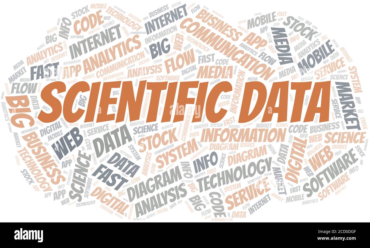 Scientific Data vector word cloud, made with the text only Stock Vector ...