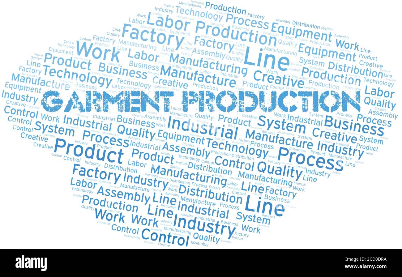 Garment Production word cloud create with the text only Stock Vector ...