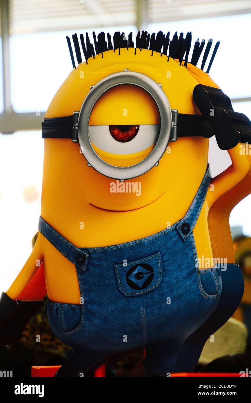 Statue of "HAPPY MINION", located in Universal Studios Japan, Osaka ...