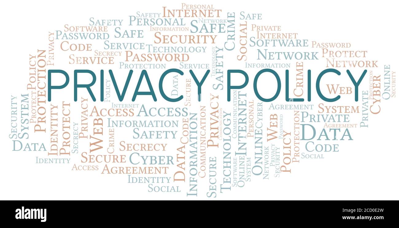 Privacy Policy vector word cloud, made with the text only Stock Vector ...