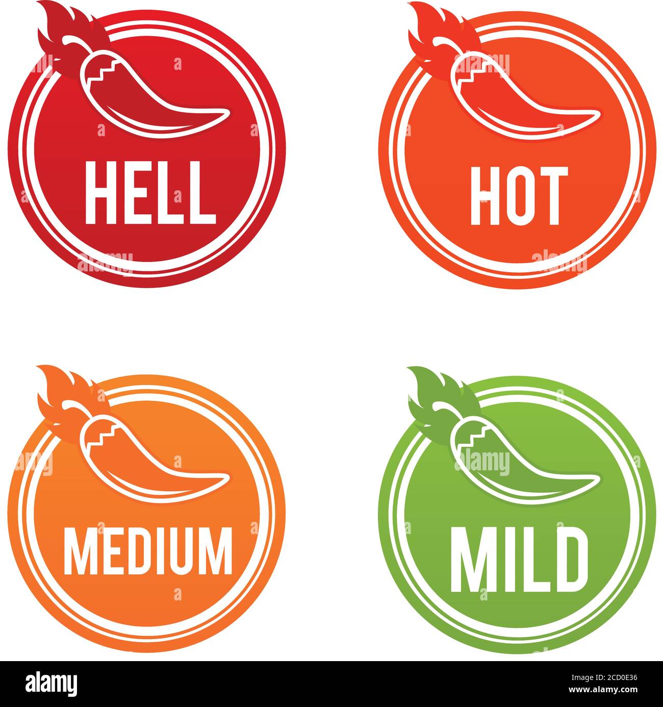 Chili peppers scale icons. Eps10 Vector Stock Vector Image & Art - Alamy