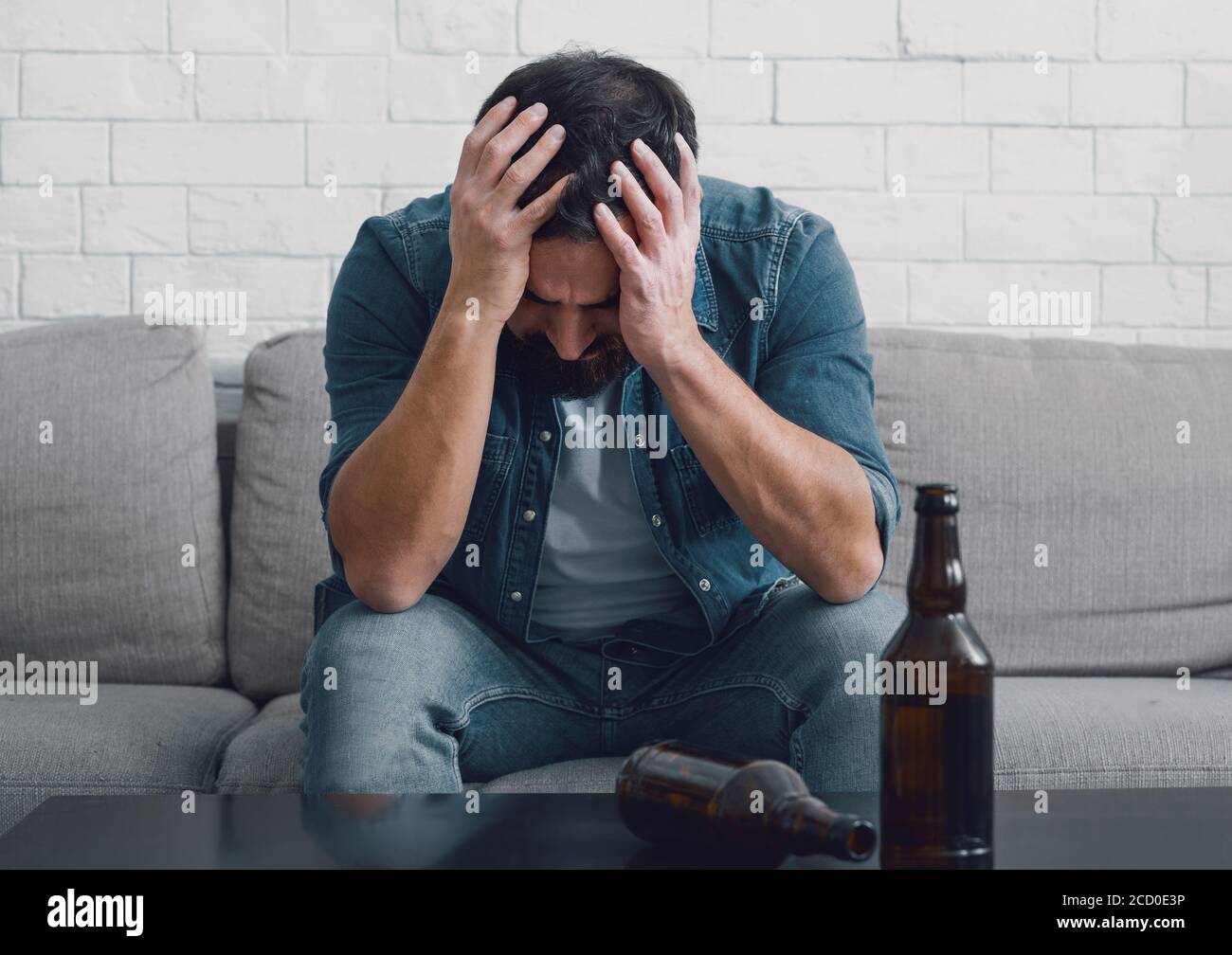 Alcoholic man sad hi-res stock photography and images - Alamy