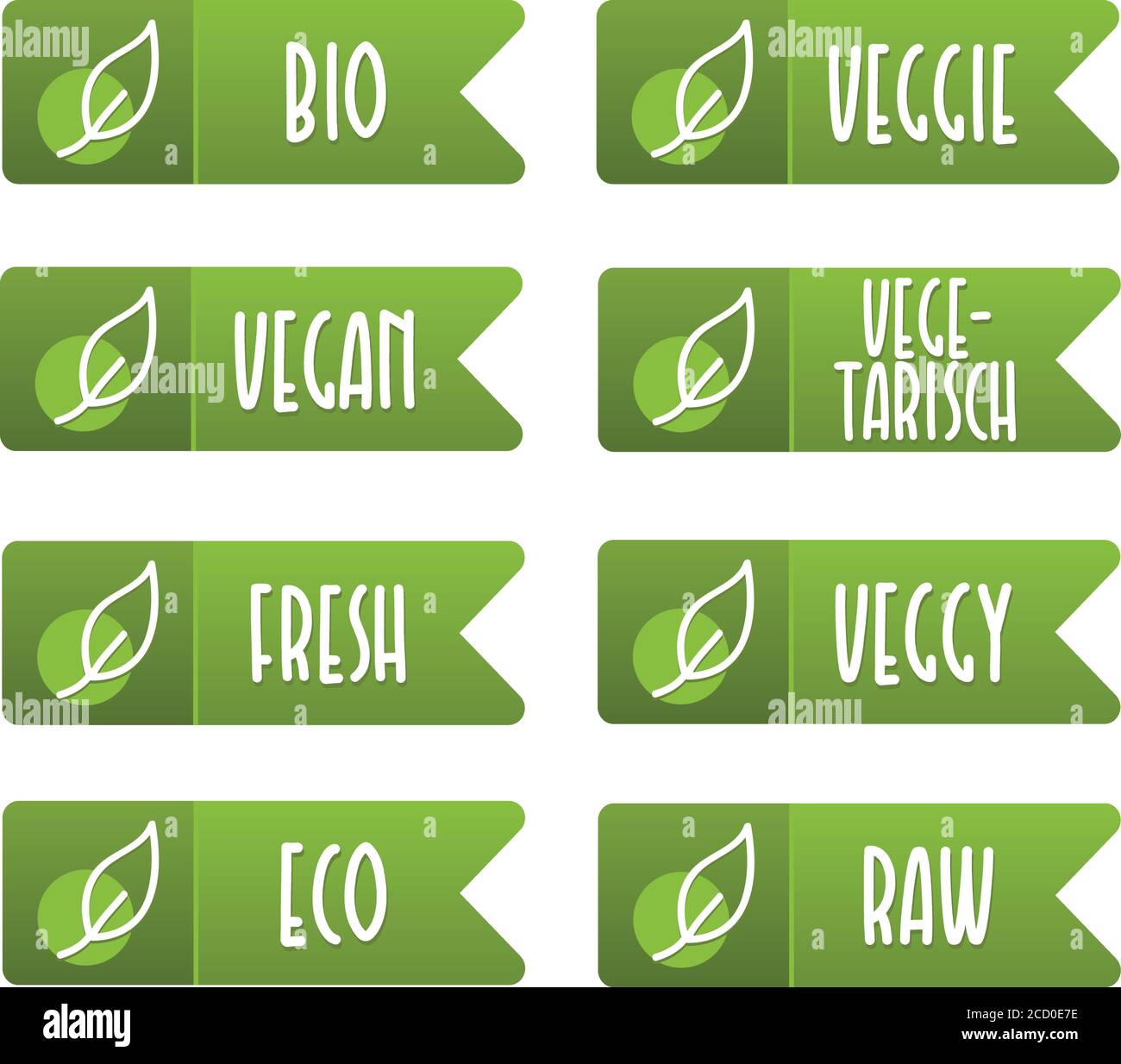 Set of Vegan Label and Tag Banner. Badge and Ribbon Green Color Stock ...