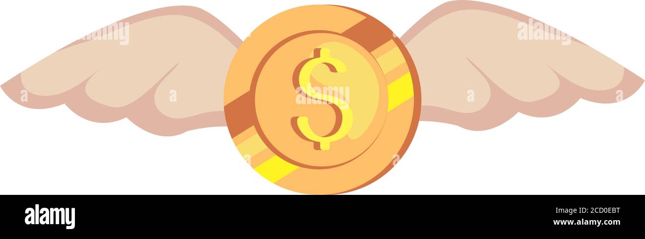 coin with wings, in white background Stock Vector Image & Art - Alamy