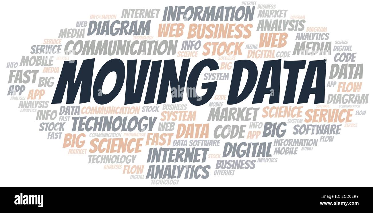 Moving Data Vector Word Cloud Made With The Text Only Stock Vector Image And Art Alamy