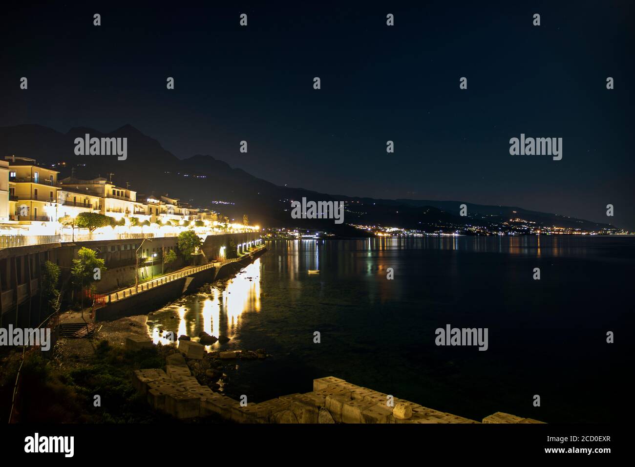 landscape of Diamante at night, Calabria, Italy Stock Photo - Alamy