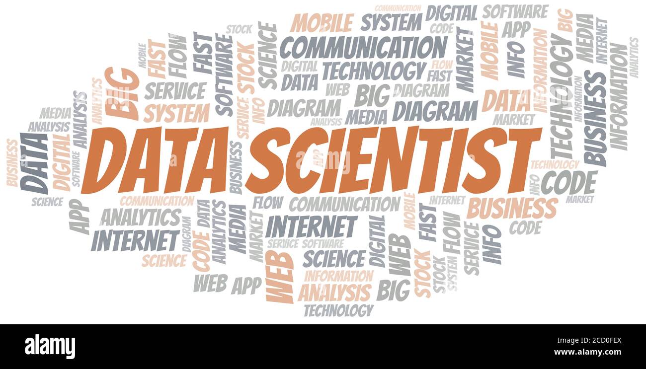 Data Scientist vector word cloud, made with the text only Stock Vector ...