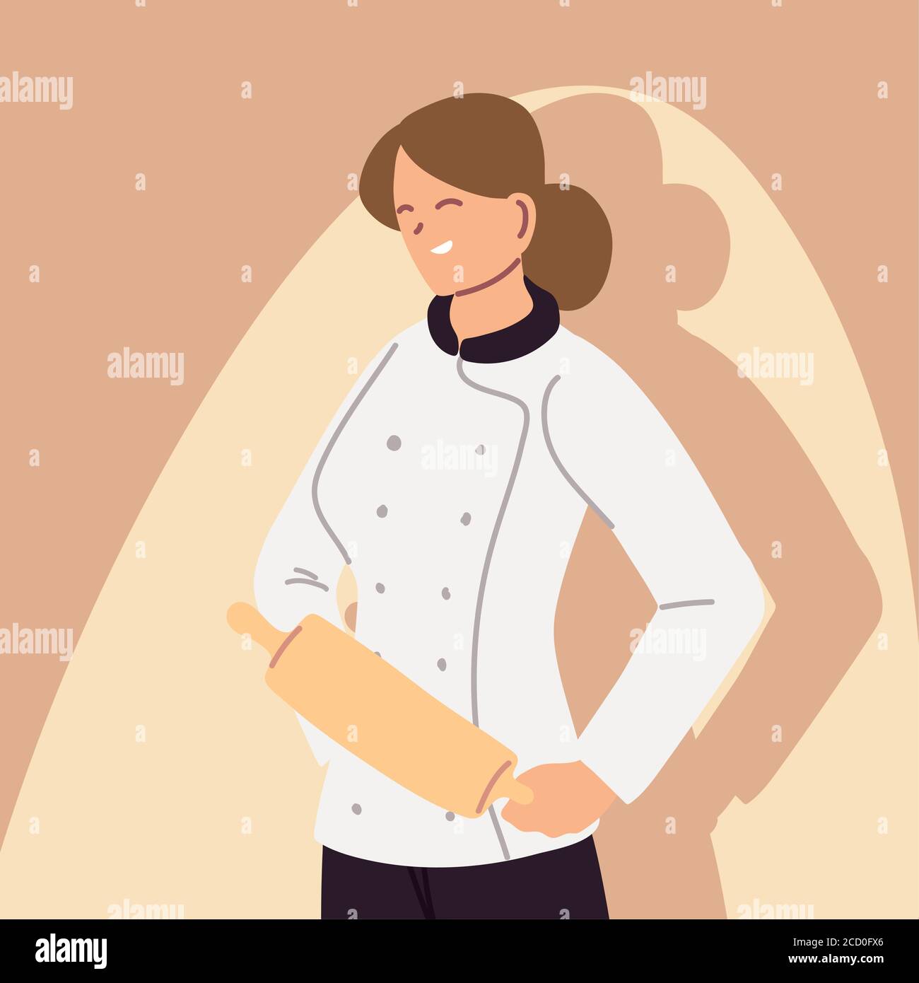 female chef in uniform, baker vector illustration design Stock Vector ...