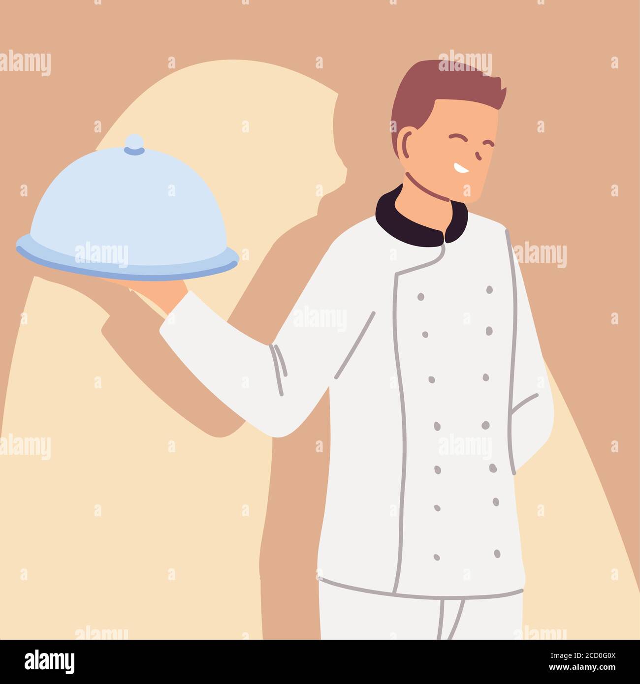handsome male chef in uniform vector illustration design Stock Vector ...