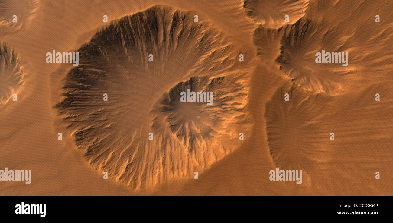 Mars from above with visible Craters. Extremely detailed and realistic ...