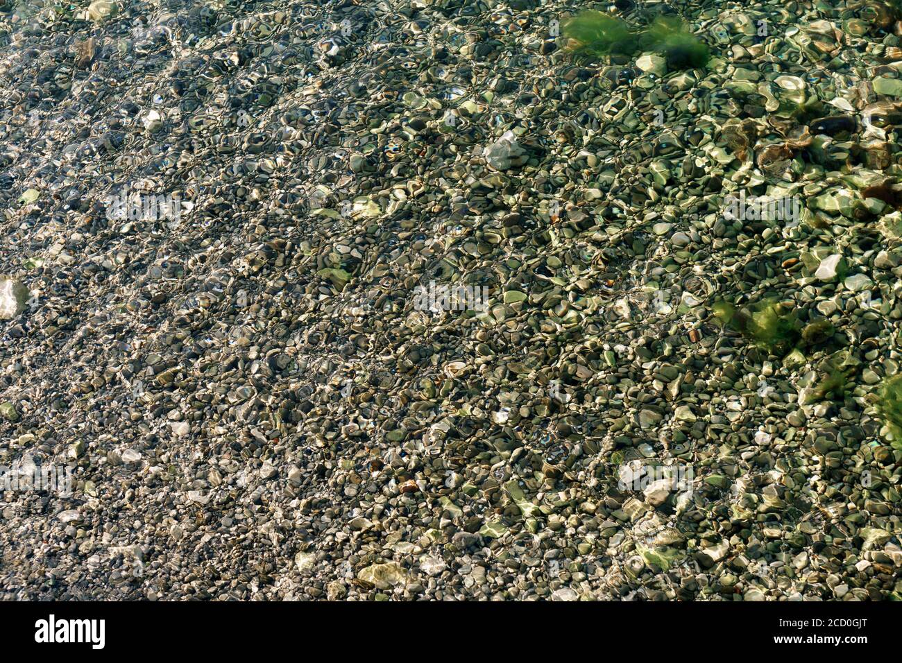 Pebble texture under sea water, water surface texture Stock Photo - Alamy