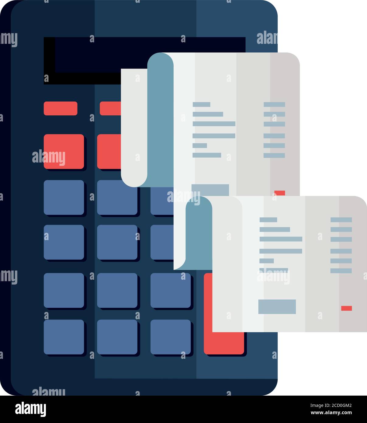 calculator with voucher paper, in white background Stock Vector Image ...