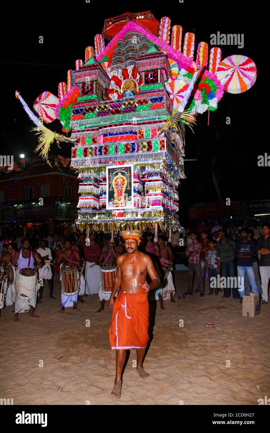 Kerala temple festival procession Stock Photo - Alamy