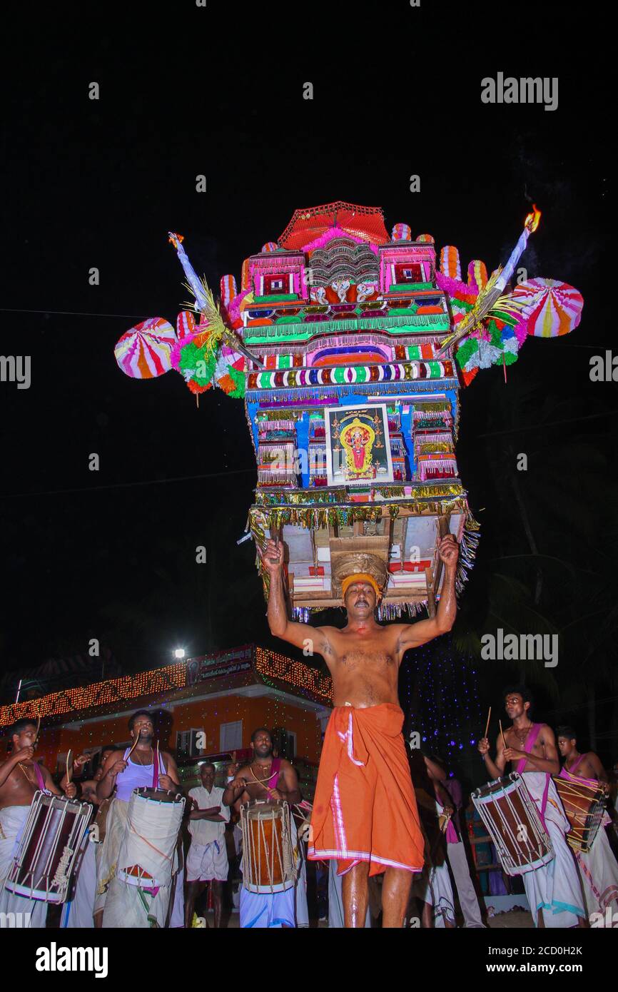 Kerala temple festival procession Stock Photo - Alamy