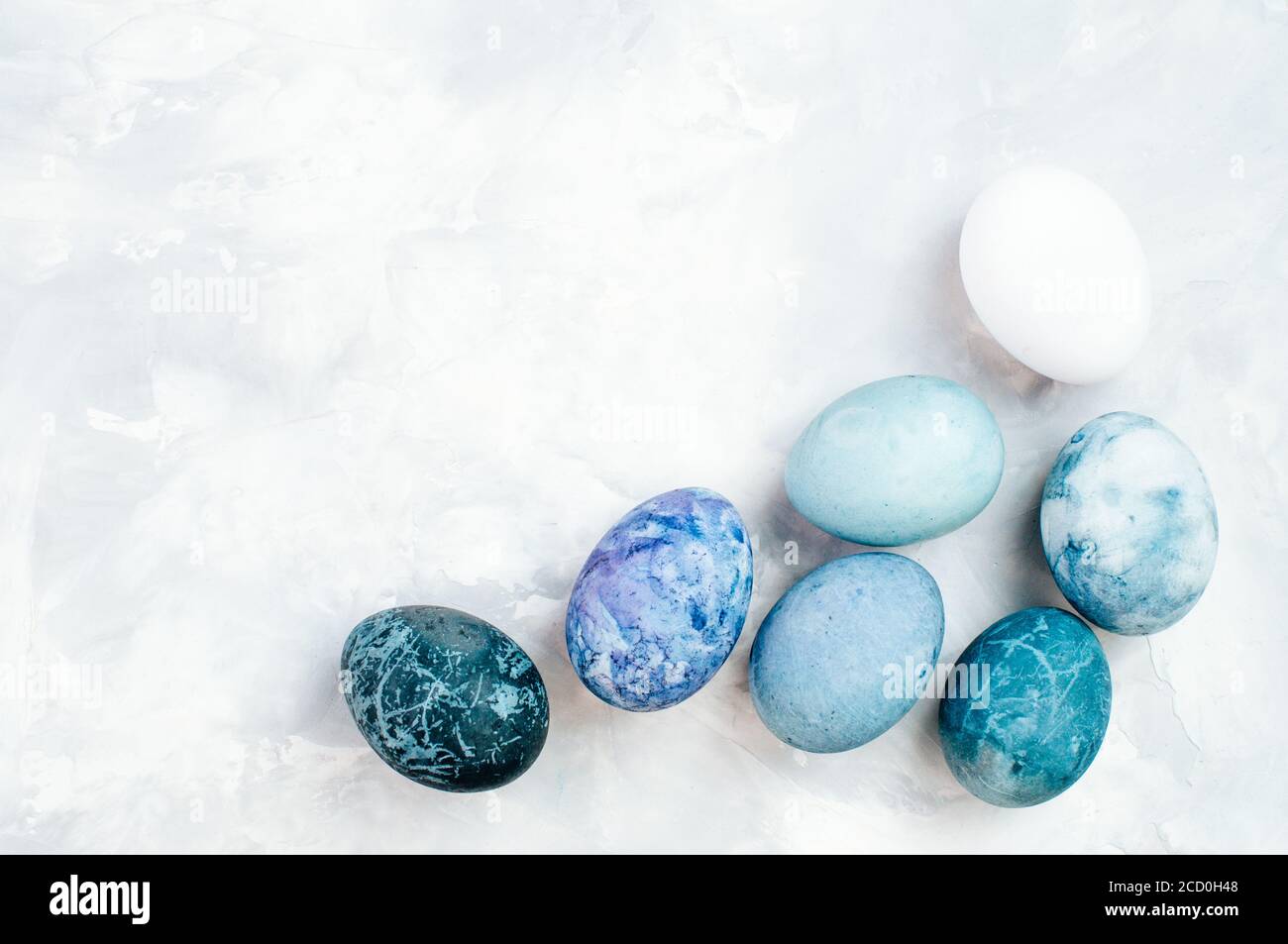 Happy Easter card. Easter eggs with marble stone effect painted with ...
