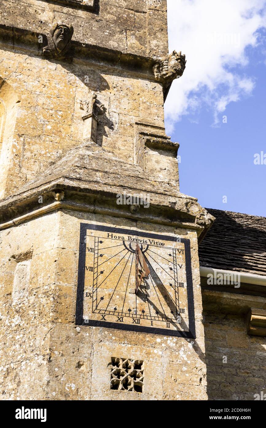 The sundial with the motto Hora Brevis Vitae (the Hour of this Short ...