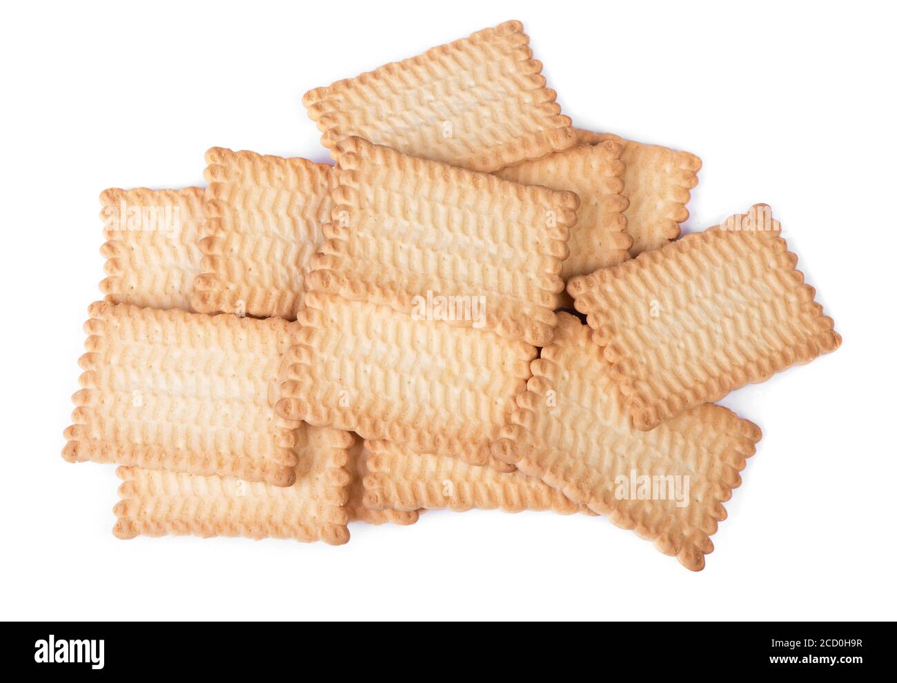 Stack of rectangular cookies isolated over white Stock Photo - Alamy