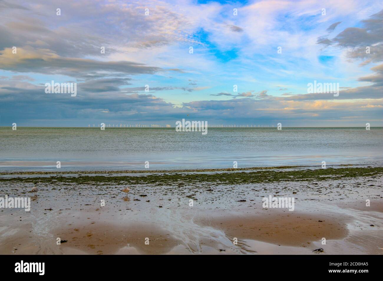 The English Channel and Wind Farm from Kingsgate Beach, near ...