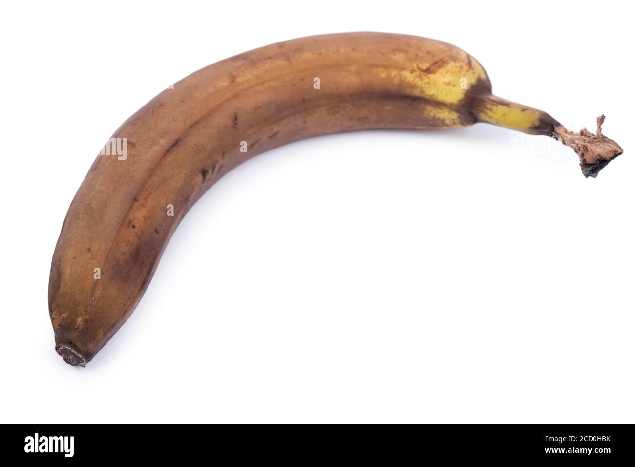 Single closed overripe banana isolated on white background Stock Photo ...